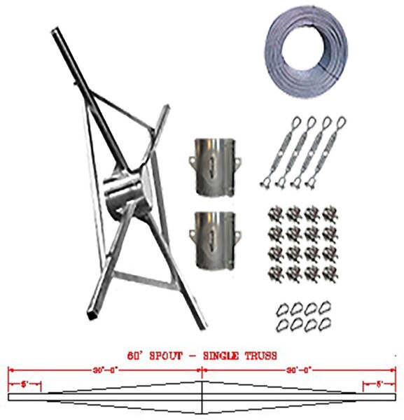 Pipe Truss Kits: 6"-14" Spout Diameter, 40' - 100' Lengths